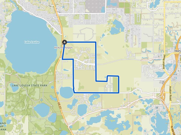 Clermont Clay Loop run — east of Lake Louisa | Laufrunde | Komoot