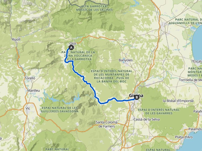 Fahrradweg “Vía Verde Carrilet”. Von Olot nach Girona (verkehrsfreier ...