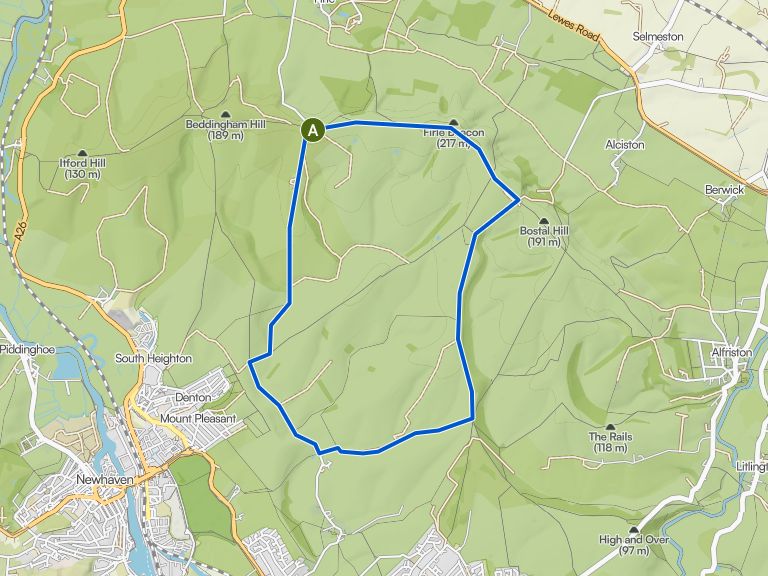 Firle Beacon and Bo Peep Hill loop from Firle Beacon — South Downs ...