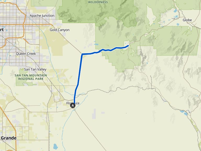 Florence a Superior, Arizona — Condado de Pinal | Percurso de ciclismo ...