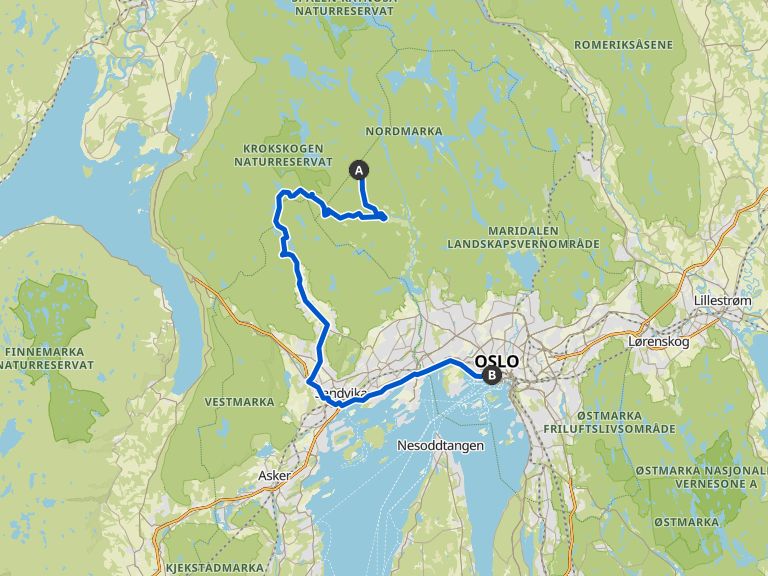 Hut to Oslo | bike Tour | Komoot
