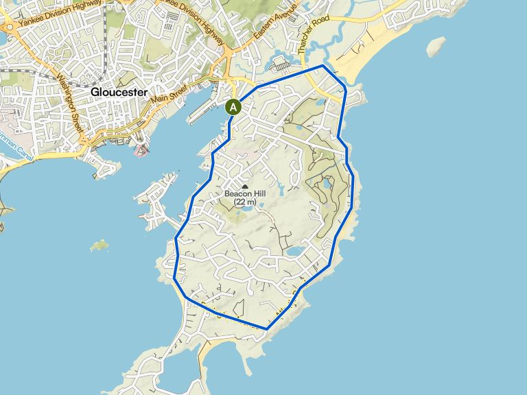 Loop da Atlantic Road para a East Main Street — Gloucester | corrida ...