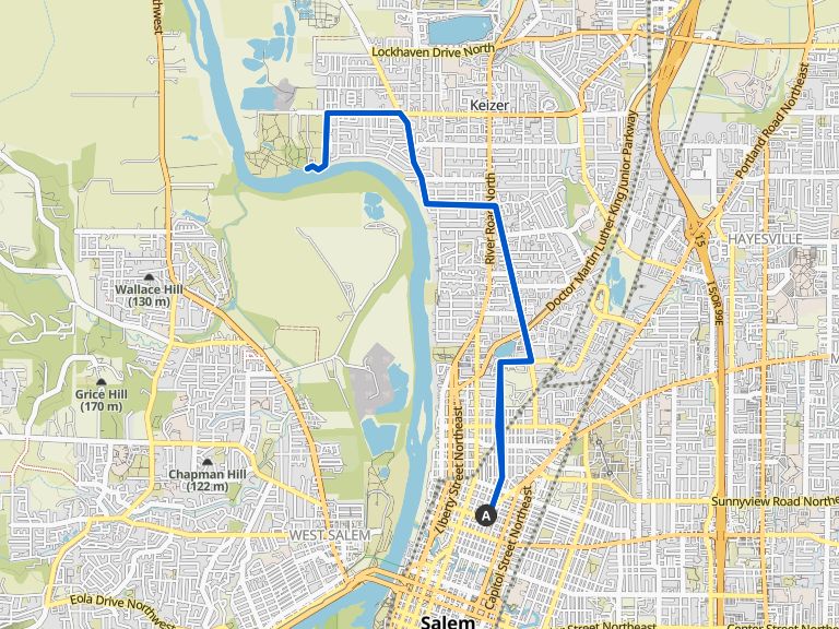 Salem zu Keizer Rapids Park via Willamette Valley Scenic Bikeway ...