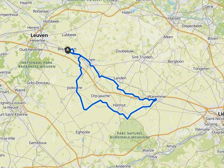 20250809 Boutersem - Borgloon 100km | road ride | Komoot