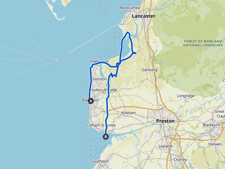 The Lancashire Coastal Way loop from Blackpool Tower | road ride | Komoot