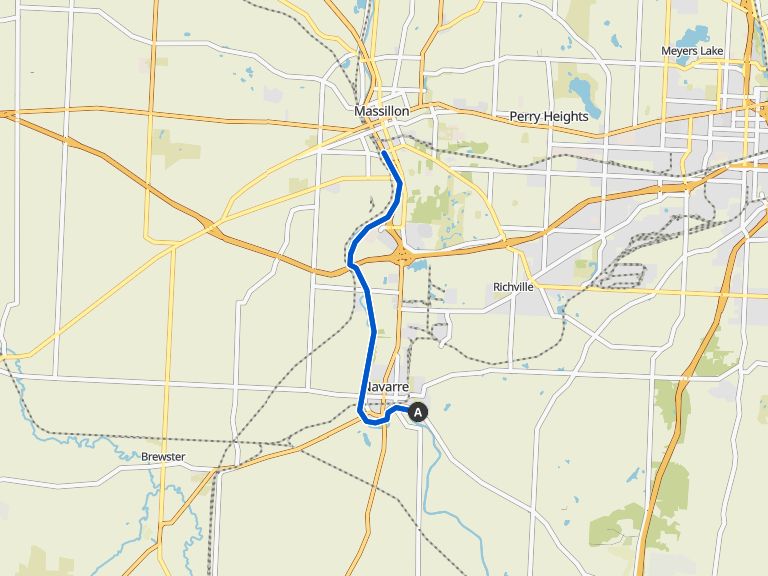 Ohio & Erie Canal Towpath Trail — Navarre naar Massillon ...