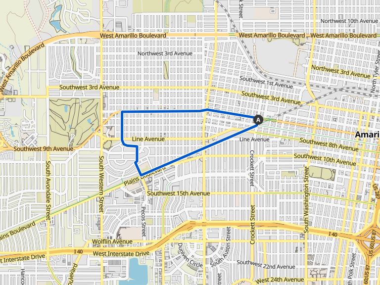 Route 66 Historic District loop via Rock Island Rail Trail — Amarillo ...