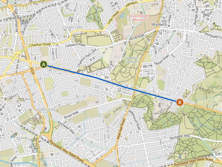 from Kidbrooke to Shooters Hill | gravel ride | Komoot