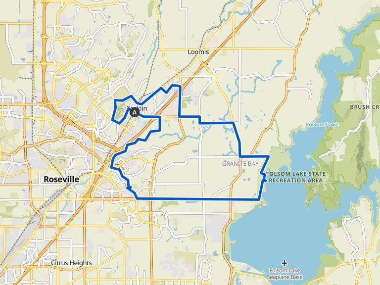 Johnson-Springview Park para o loop da Granite Bay -- Rocklin ...