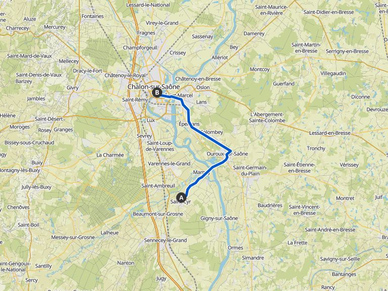 Cycle up to Chalon-sur-Soane (via V50) | Rennrad-Tour | Komoot