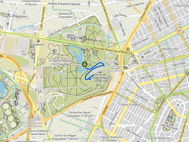 Castillo de Chapultepec ida y vuelta desde lago Chapultepec — Ciudad de ...