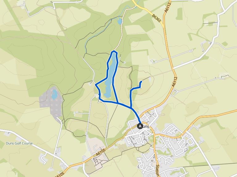 Dun Law, lac Hen Poo et boucle du château de Duns depuis Duns ...