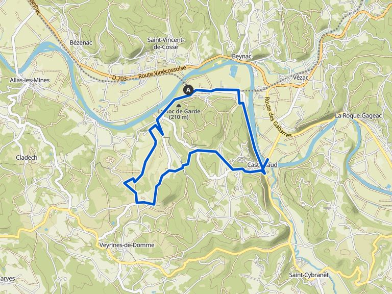 Tussen Château des Milandes en Castelnaud-la-Chapelle | fietstocht | Komoot