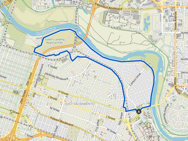 Sutter's Landing Regional Park lus via Levee Pad - Sacramento ...