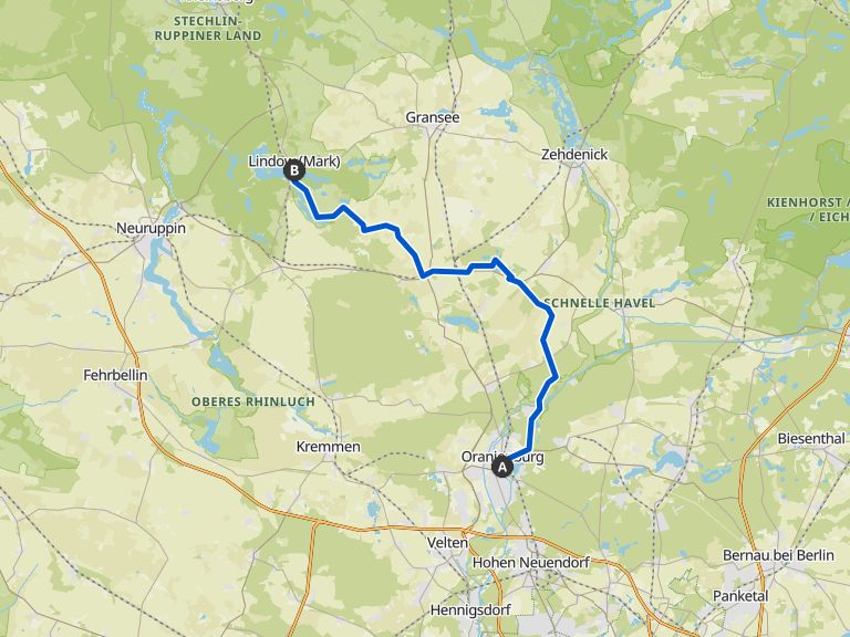 Oranienburg nach Lindow (Mark) | Löwenberger-Land-Radweg | Fahrradtour ...