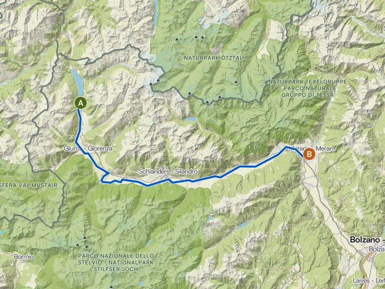 Vom Reschenpass nach Meran | Fahrradtour | Komoot