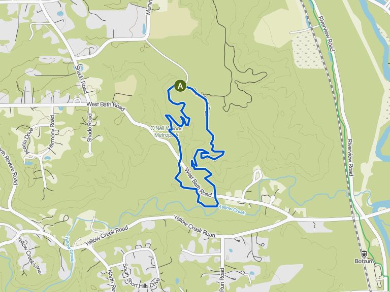 Deer Run Trail loop — O'Neil Woods Metro Park, Cuyahoga Valley National ...