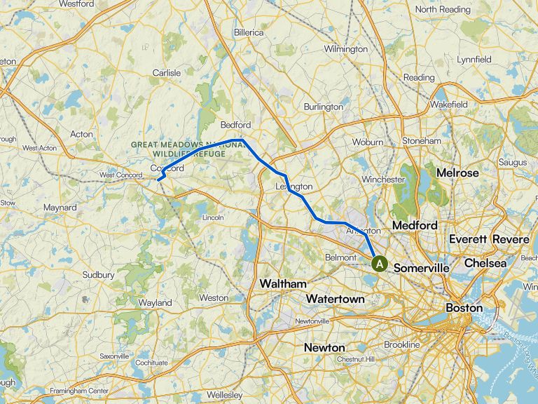 Minuteman Bikeway & Reformatory Branch Rail Trail Loop | bike Tour | Komoot