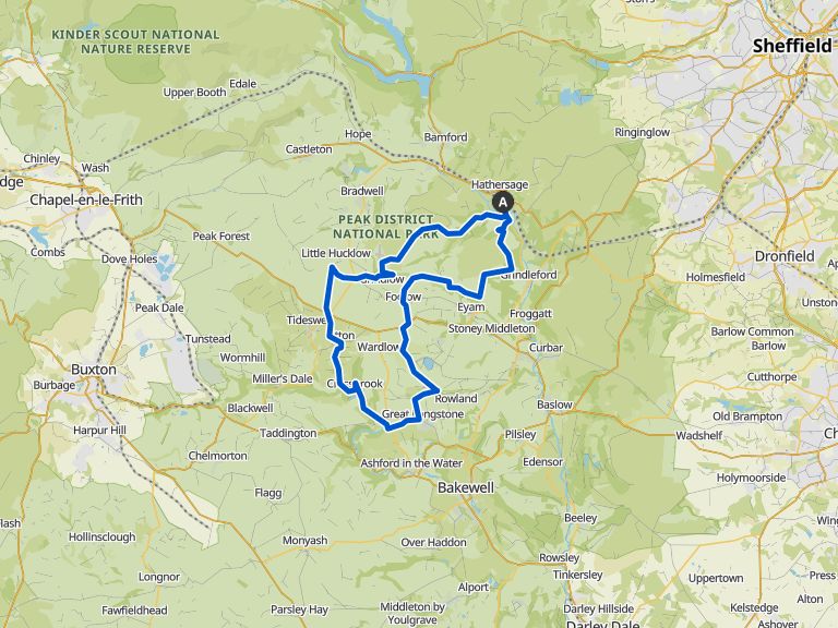 Great Longstone, Monsal Head and Cressbrook from Hathersage — Peak ...