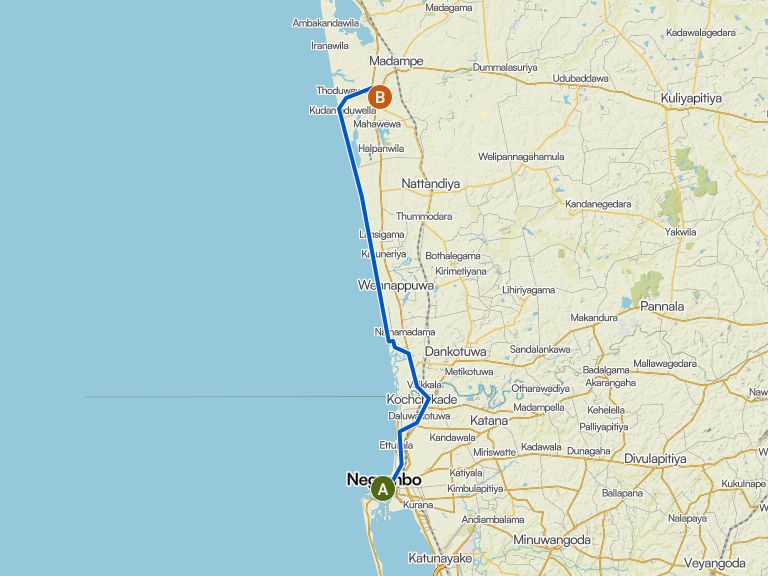 Negombo to Chillaw | ride | Komoot