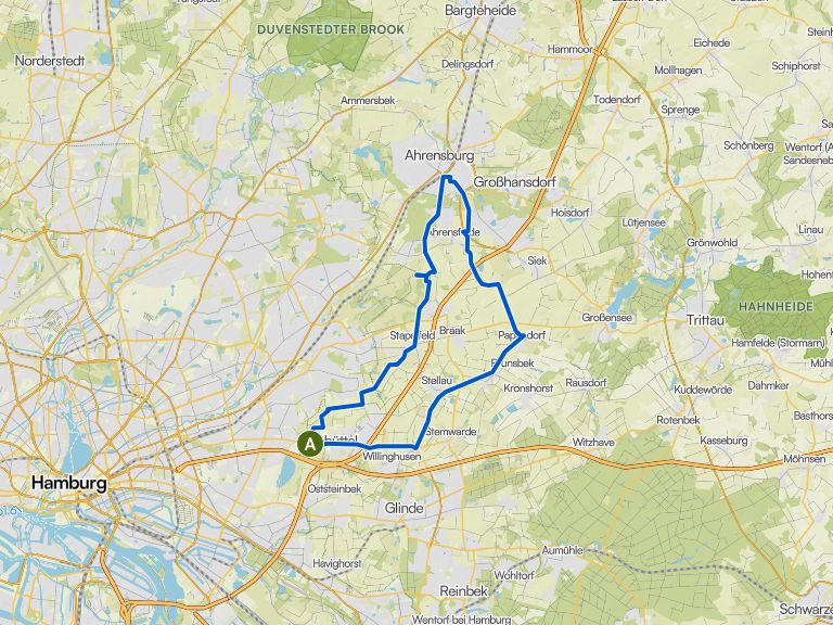Radwanderweg Glinde Trittau – in die Wildnis ;) Loop from Barsbüttel ...
