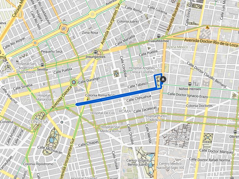 Jardín Pushkin y avenida Álvaro Obregón | ハイキング | komoot