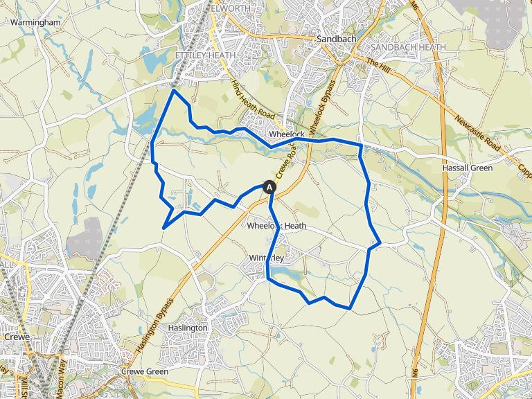 De Winterley Pool para Wheelock loop | corrida | komoot