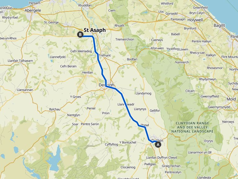 Wales: Ruthin to St Asaph | road ride | Komoot