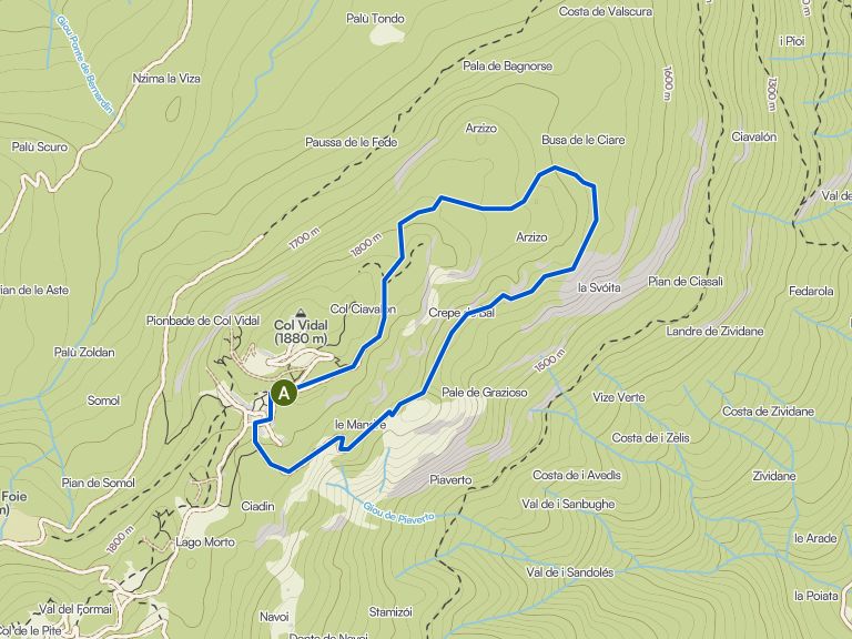 Anello dei Forti - WWI fortress trail to Col Vidal | wandeling | Komoot