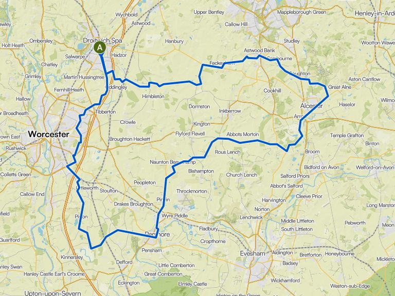 Loop de Pershore & Croome Court a partir de Droitwich Spa | Percurso de ...